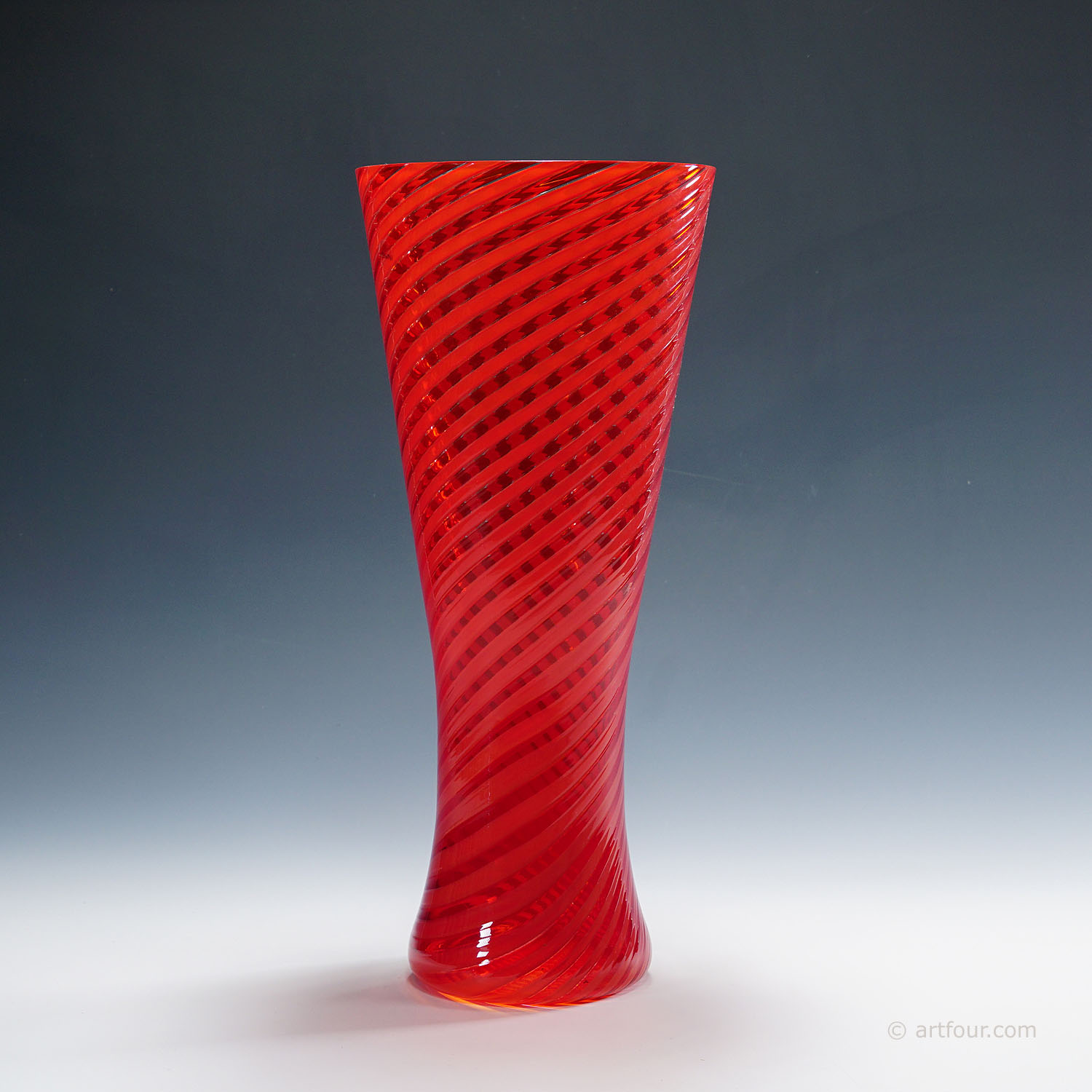 Vintage Art Glass Vase of the Tornado series by Venini, Murano 2005
